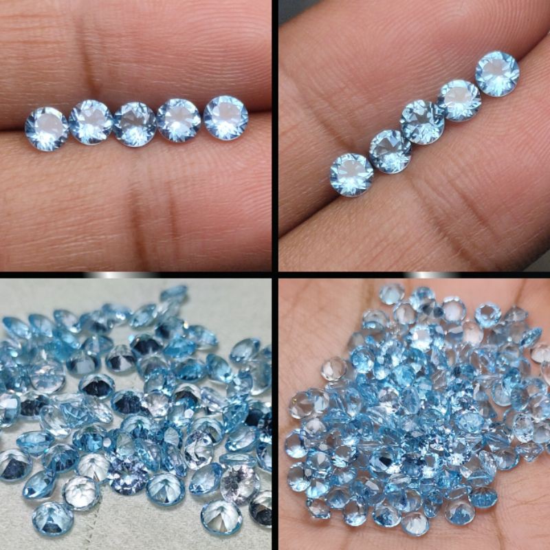 Jual 4MM BATU TABUR NATURAL BLUE TOPAZ | Shopee Indonesia