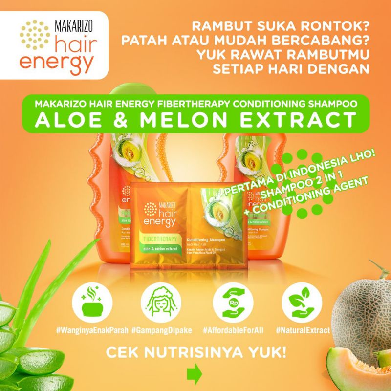 Jual MAKARIZO Conditioning Shampoo Aloe & Melon 170ml / 330ml | Shopee ...