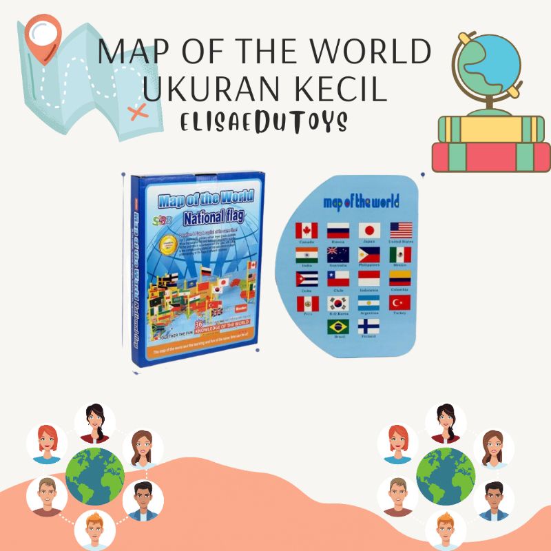 Jual mainan peta geografi peta dunia map of the world ukuran lebih ...