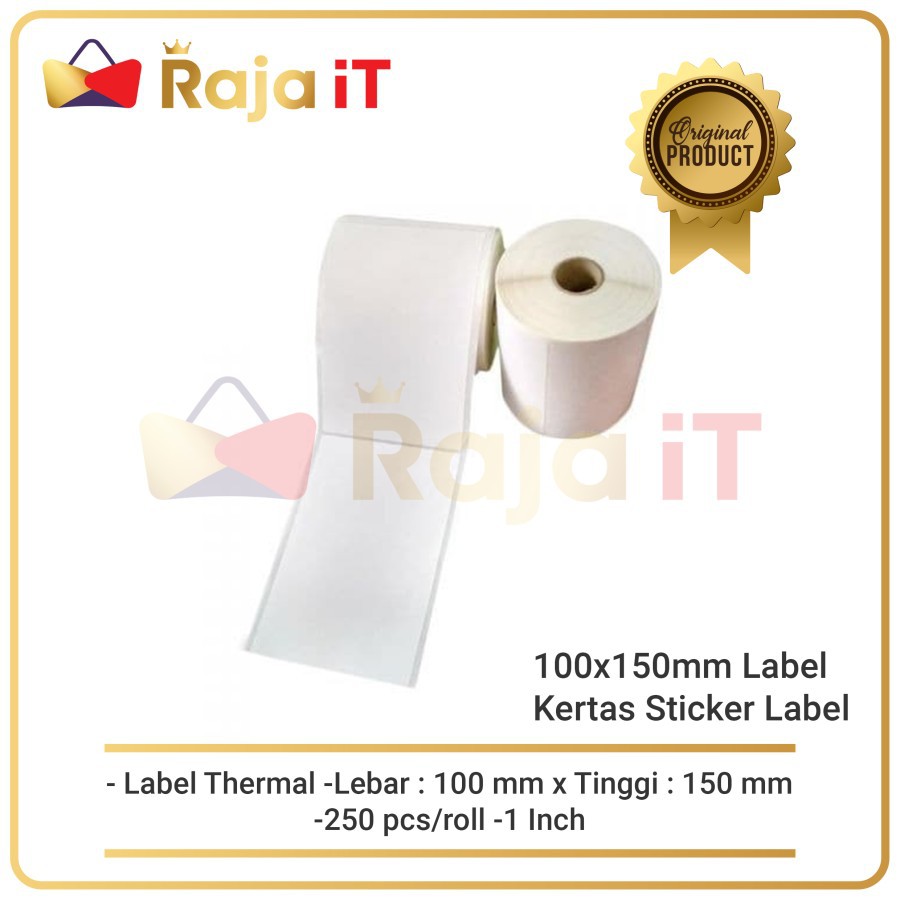 Jual LABEL BARCODE 100x150mm KERTAS STICKER LABEL THERMAL 100 x 150 mm | Shopee Indonesia