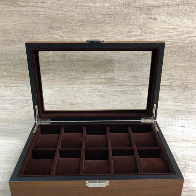 Jual BOX JAM TANGAN KAYU ISI 10 SLOT NEW ---Ready--- | Shopee Indonesia