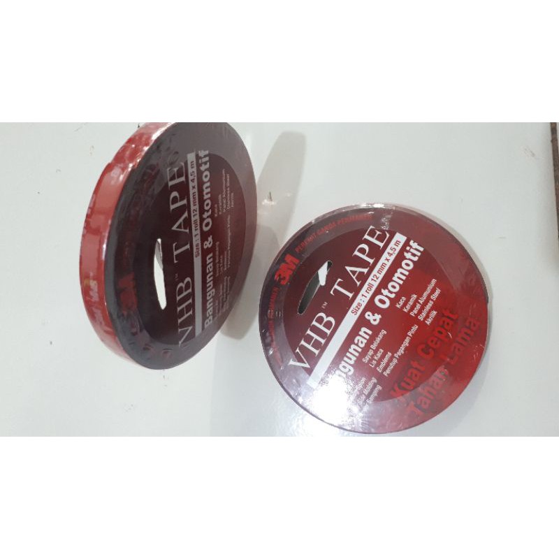 Jual Double tape 3m merah perekat body mobil double tape 12mm | Shopee ...