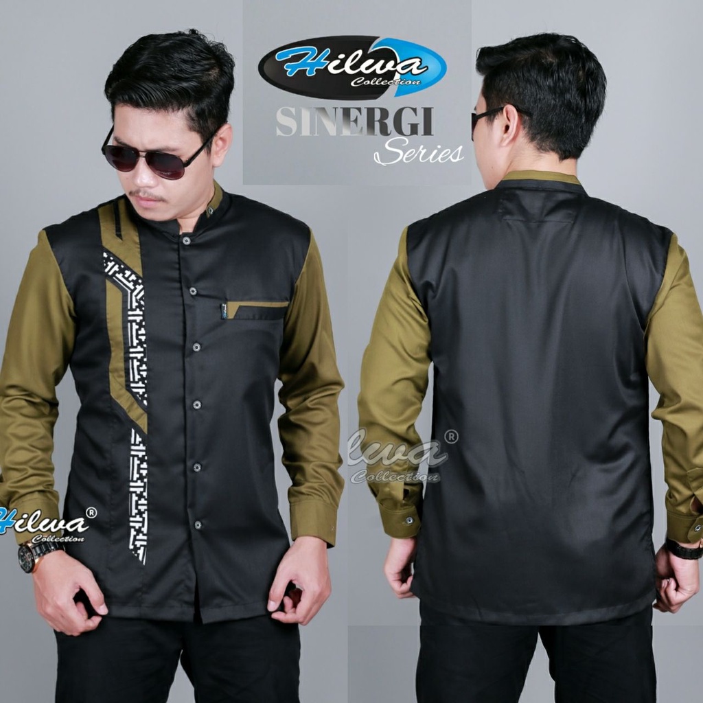 Jual HILWA COLLECTION Baju Koko Pria Dewasa Lengan Panjang Kombinasi ...