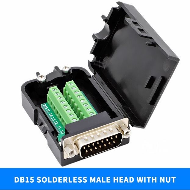 Jual DB15 Solderless Terminal Screw Breakout Board 15pin D-sub DA-15S Box Shell Case Cover Male ...