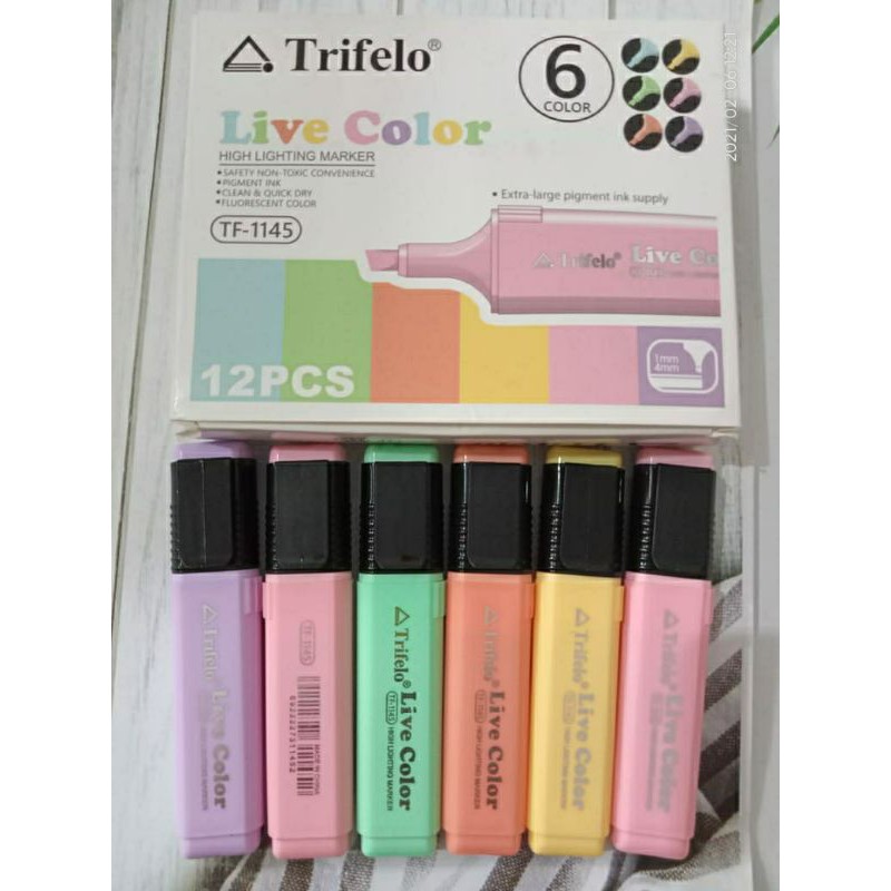Jual Stabillo Trifelo 1145 6 warna pastel / Highligter/ Stabillo ...