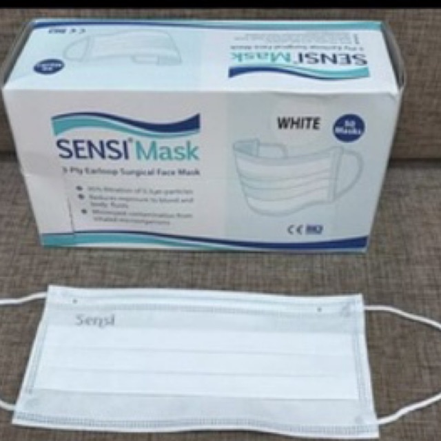Jual SENSI Surgical Mask 3ply Masker sensi 1 box isi 50 pcs Anti Virus ...