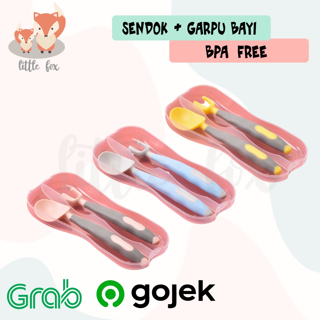 Jual Set Alat Makan Bayi / Sendok Garpu Anak Bengkok Latihan Belajar ...
