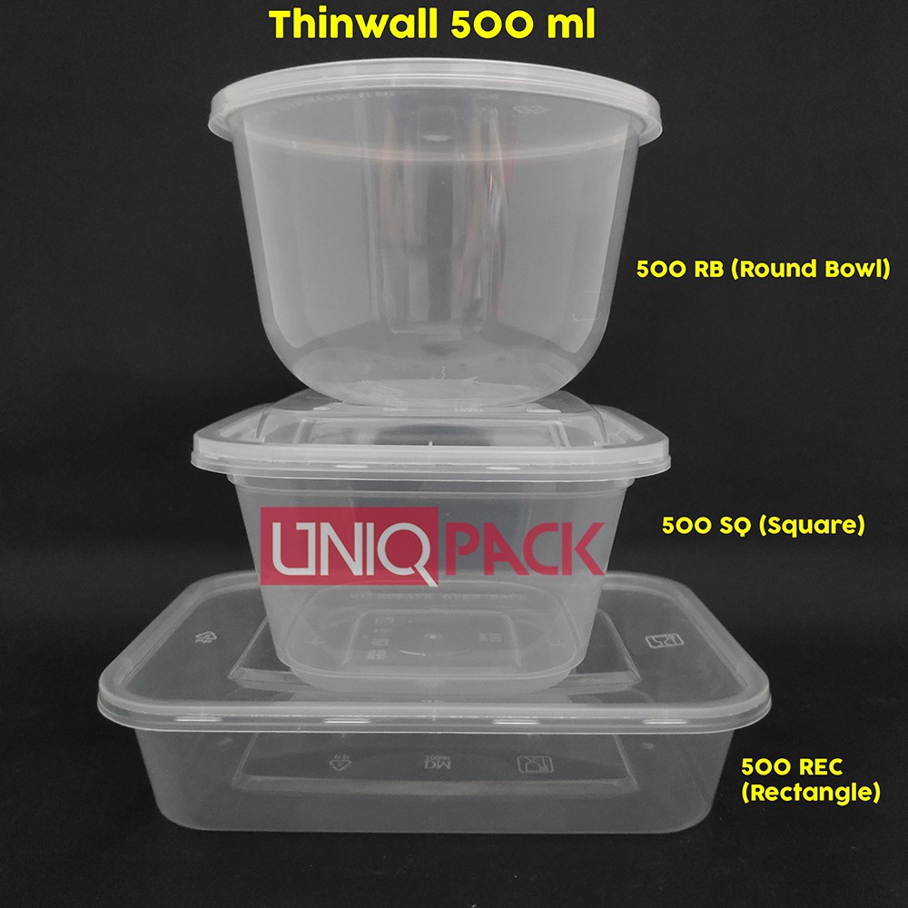 Jual Thinwall Kotak Bulat Mangkuk 500ml - 25 pcs | Shopee Indonesia