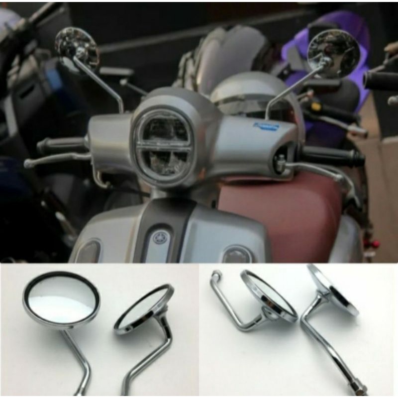 Jual Spion Fazzio Spion retro model bulat cnc Fazzio 125 Tangkai pendek ...