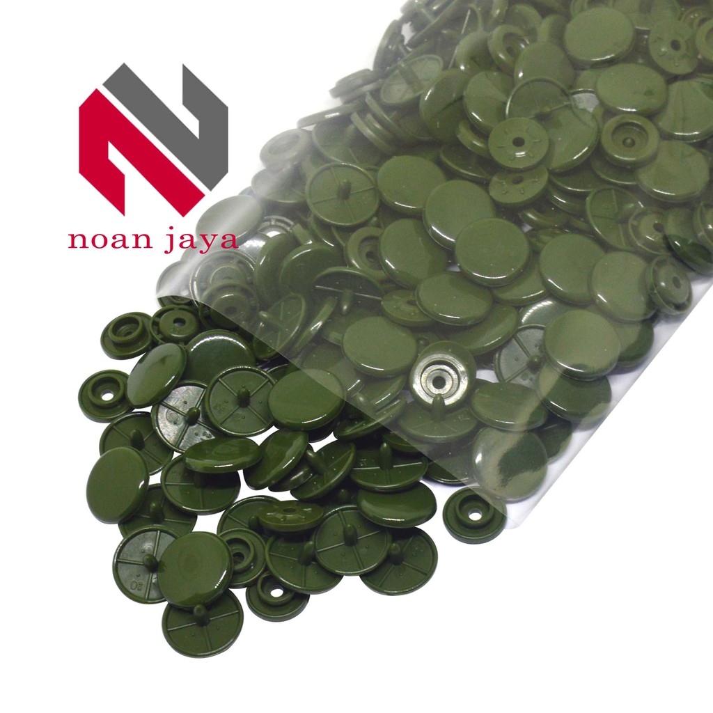 Jual KANCING JEPRET / CETET PLASTIK UKURAN 15 MM KC 1515 HIJAU TNI ...