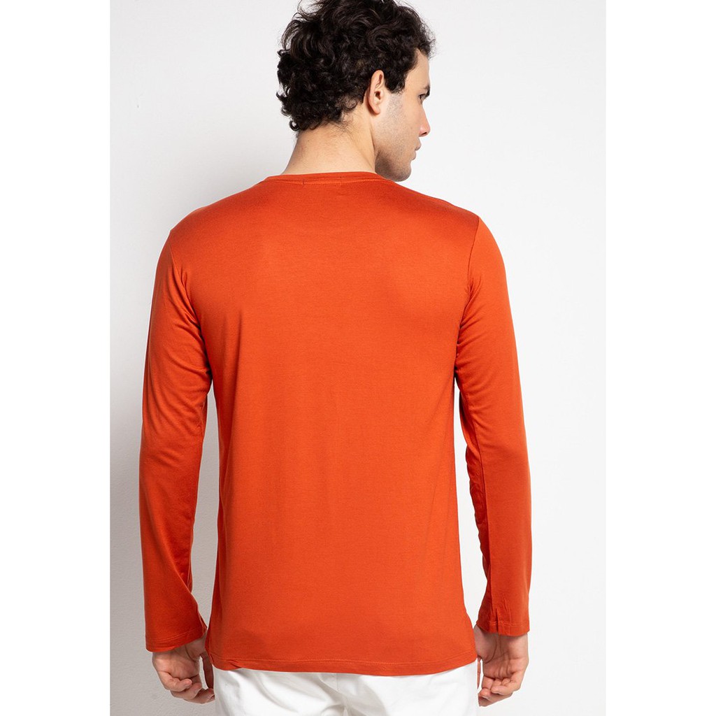 Jual ORANGE BATA LENGAN PANJANG LONG SLEEVE KAOS POLOS KATUN COMBED 30s ...