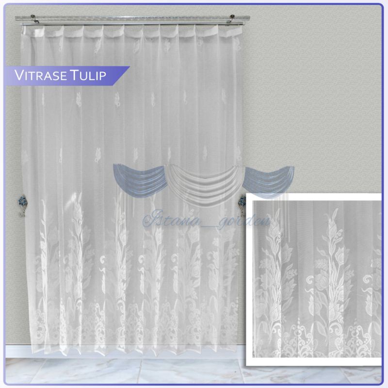 Jual Vitrase Lokal Vitrase Matahari Warna Putih / Vitrase Jendela Rumah ...