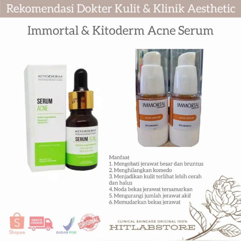 Jual Acne Serum Imortal/kitoderm klinik dokter original berjerawat ...
