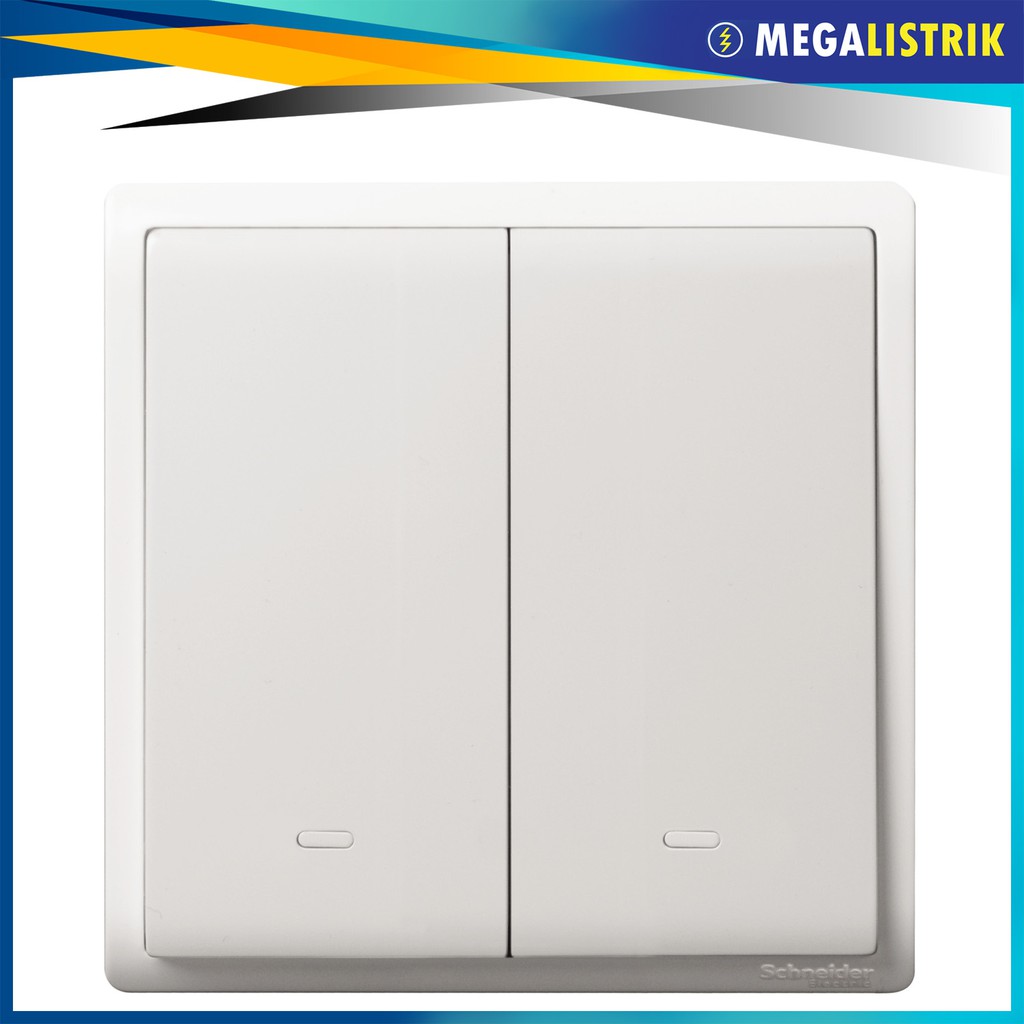 Jual SCHNEIDER SAKLAR DOUBLE / SERI HOTEL 2 GANG 2 ARAH PIENO PUTIH ...