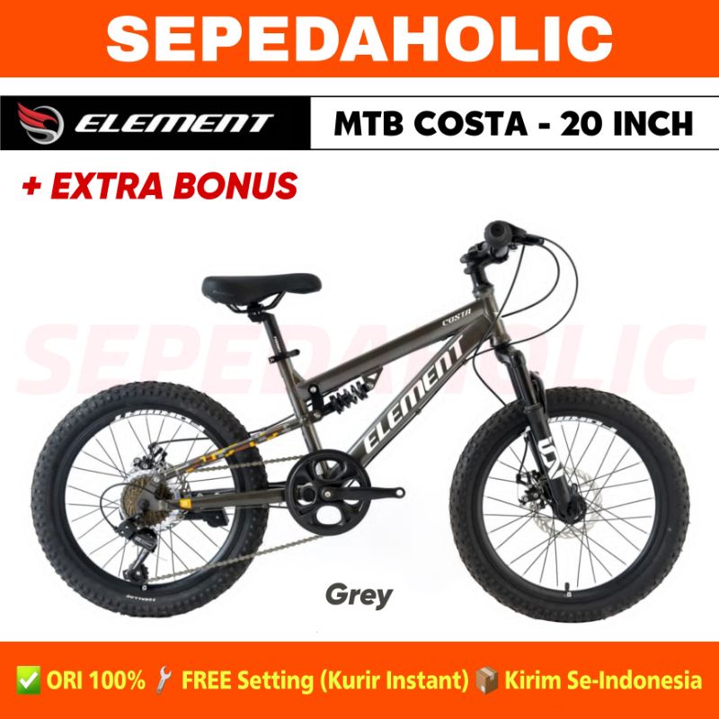 Jual Sepeda Gunung MTB ELEMENT COSTA Ukuran 20 Inch 7 Speed Full Suspensi | Shopee Indonesia