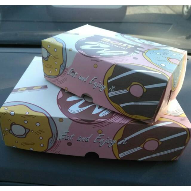 Jual 16X11X5.5 CM CETAK COSTUM MEREK SENDIRI BOX/ PACKAGING/ DUS DONAT ...