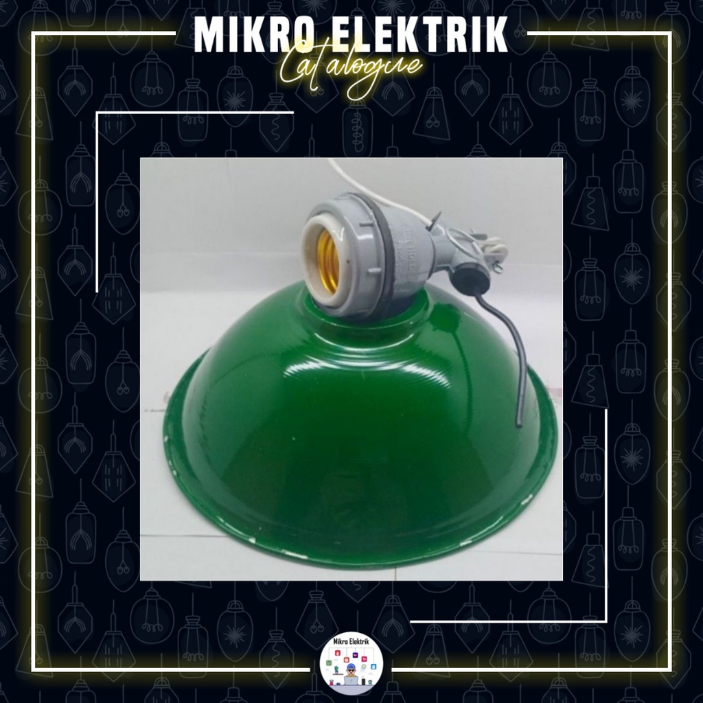 Jual Kap Lampu Jalan Gantung Tudung WD MINI Hijau E27 SET + Fitting Plastik | Shopee Indonesia