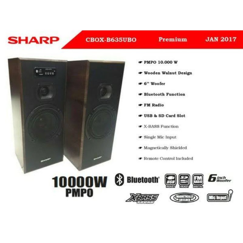 Jual Speaker Active Sharp CBOX-635UBO (Bluetooth) | Shopee Indonesia
