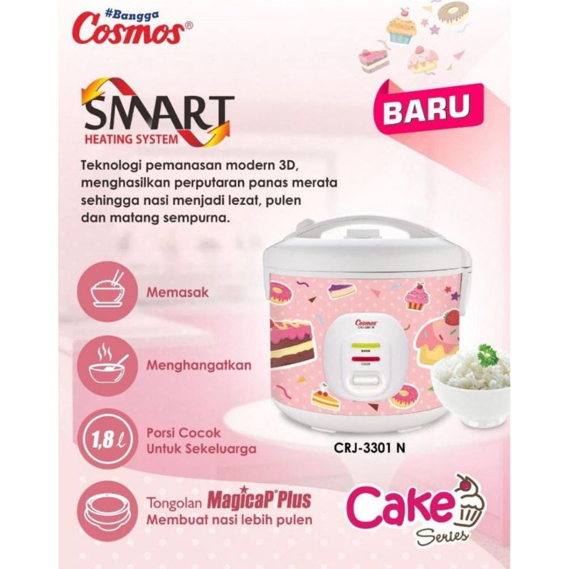 Jual Magic Com Cosmos CRJ-3301/CRJ-3301 N (1,8Liter) Garansi Resmi ...
