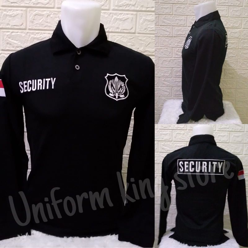 Jual KAOS SECURITY LOGO PUTIH PANJANG - KAOS KERAH SECURITY LOGO PUTIH ...