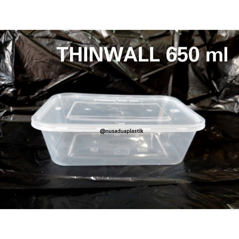 Jual Thinwall 650 ml Kotak Makan Plastik Food Container 650ml | Shopee ...