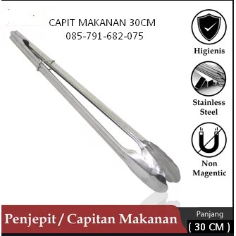 Jual Capit Makanan Uk Sedang Stainless Tongs Snack Cook Penjepit ...