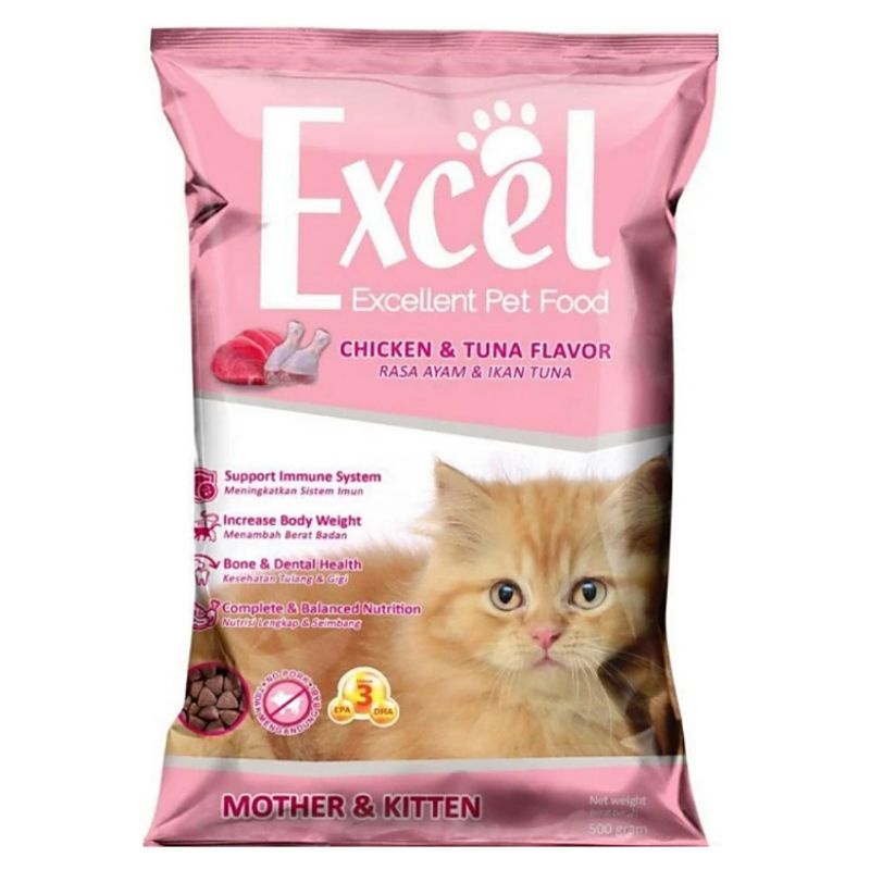 Jual Excel KITTEN Mother and Kitten 500gr (PINK) Makanan Kucing | Pakan ...