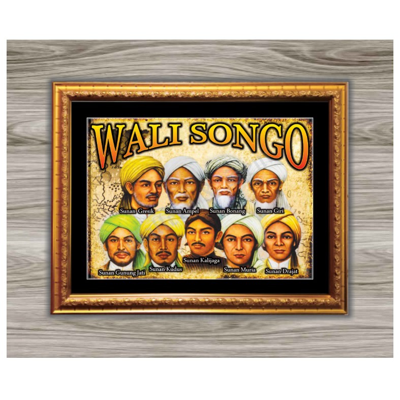 Jual Poster Lukisan Wali Songo berikut Frame Uk. Besar 60cm x 70cm ...