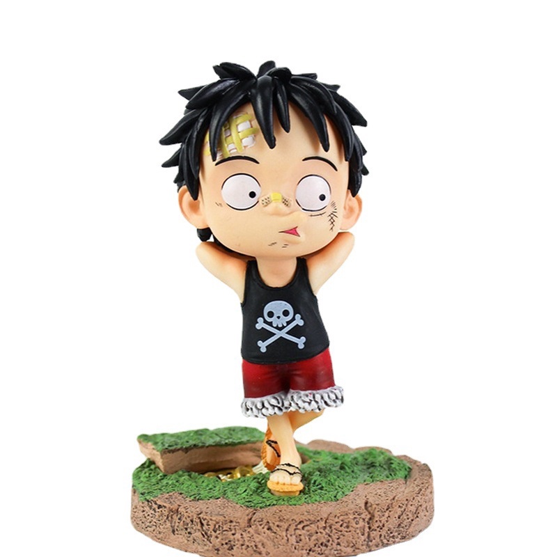 Jual One Piece Luffy Anime Action Figure Lie Muka Lucu Meme Kocak ...