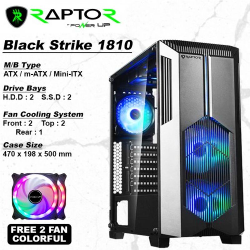 Jual Casing Gaming RAPTOR Black Strike 1810 - Tempered Gla | Shopee ...