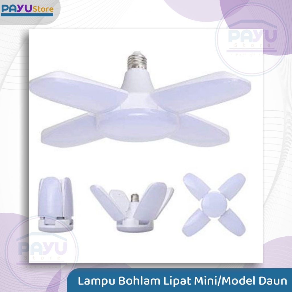 Jual [PY114] Lampu bohlam lipat mini model daun LED E27 28watt 6500k ...