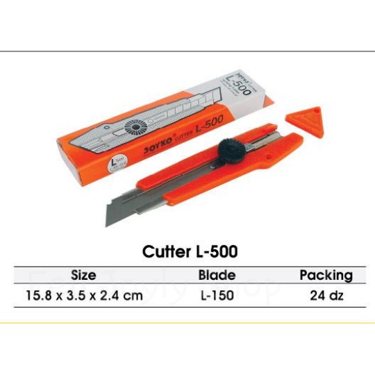 Jual CUTTER JOYKO L500 BESAR REFILL ISI BLADE PEMOTONG KERTAS ATK MURAH ...