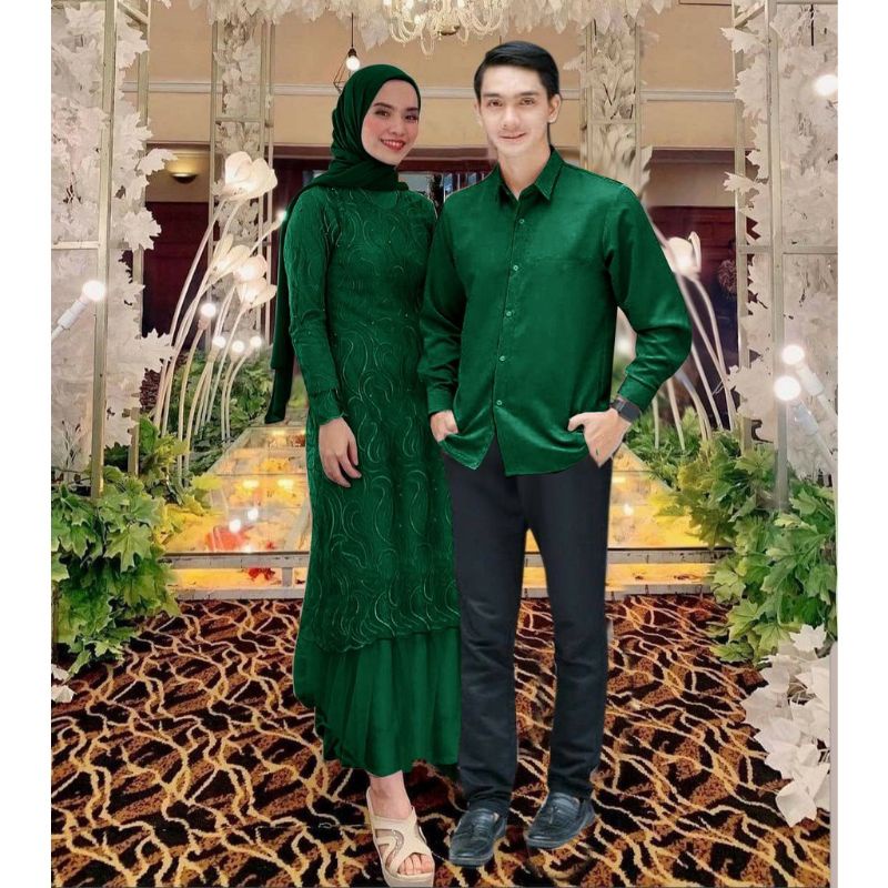 Jual BAJU GAMIS KEMEJA COUPLE PASANGAN DRESS BROKAT BRUKAT IMPORT UNTUK ...