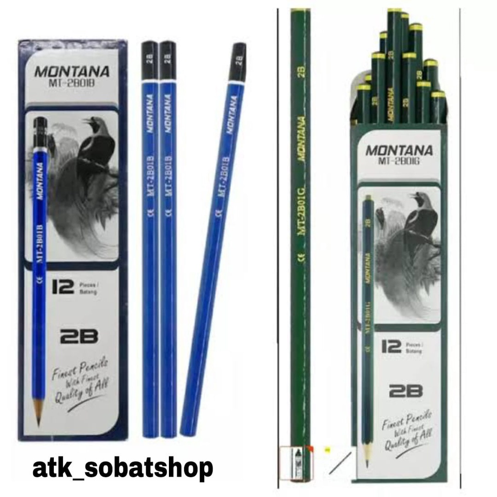 Jual Pensil Tulis 2B Montana Biru/Hijau Murah (/PCS) | Shopee Indonesia