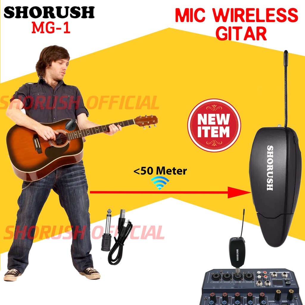 Jual Shorush MG-1 Microphone Wireless Gitar Audio Mic Akustic Studio ...
