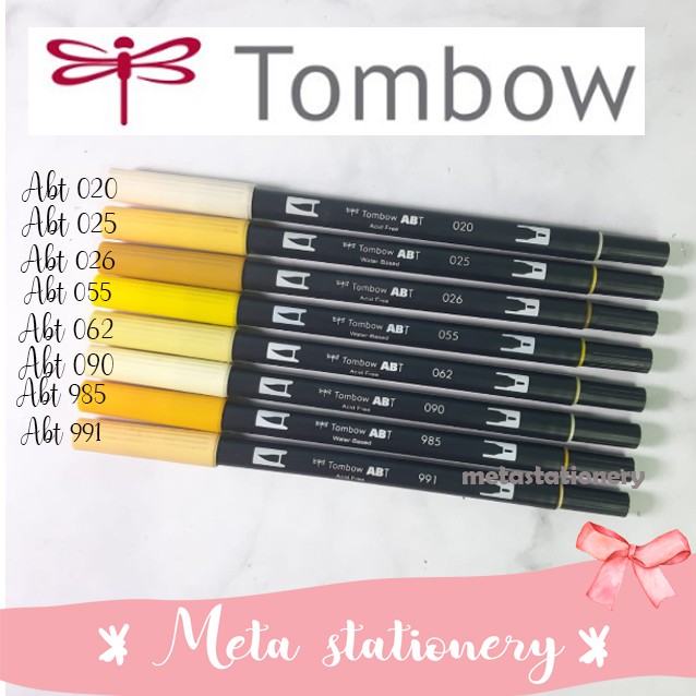 Jual ABT Tombow Dual Brush Pen warna Yellow LENGKAP | Shopee Indonesia