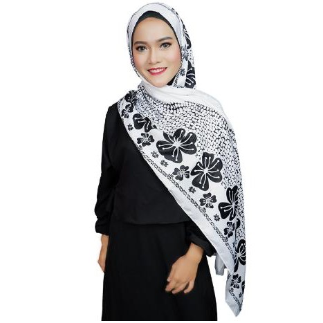 Jual Mobasascarf HIJAB PASHMINA SATIN PRINTING MOTIF / KERUDUNG JILBAB PASHMINA [Hibicus] MB ...