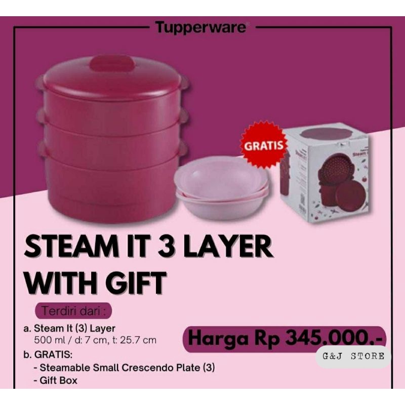 Jual Steam It new product 3 layer kukusan TUPPERWARE | Shopee Indonesia