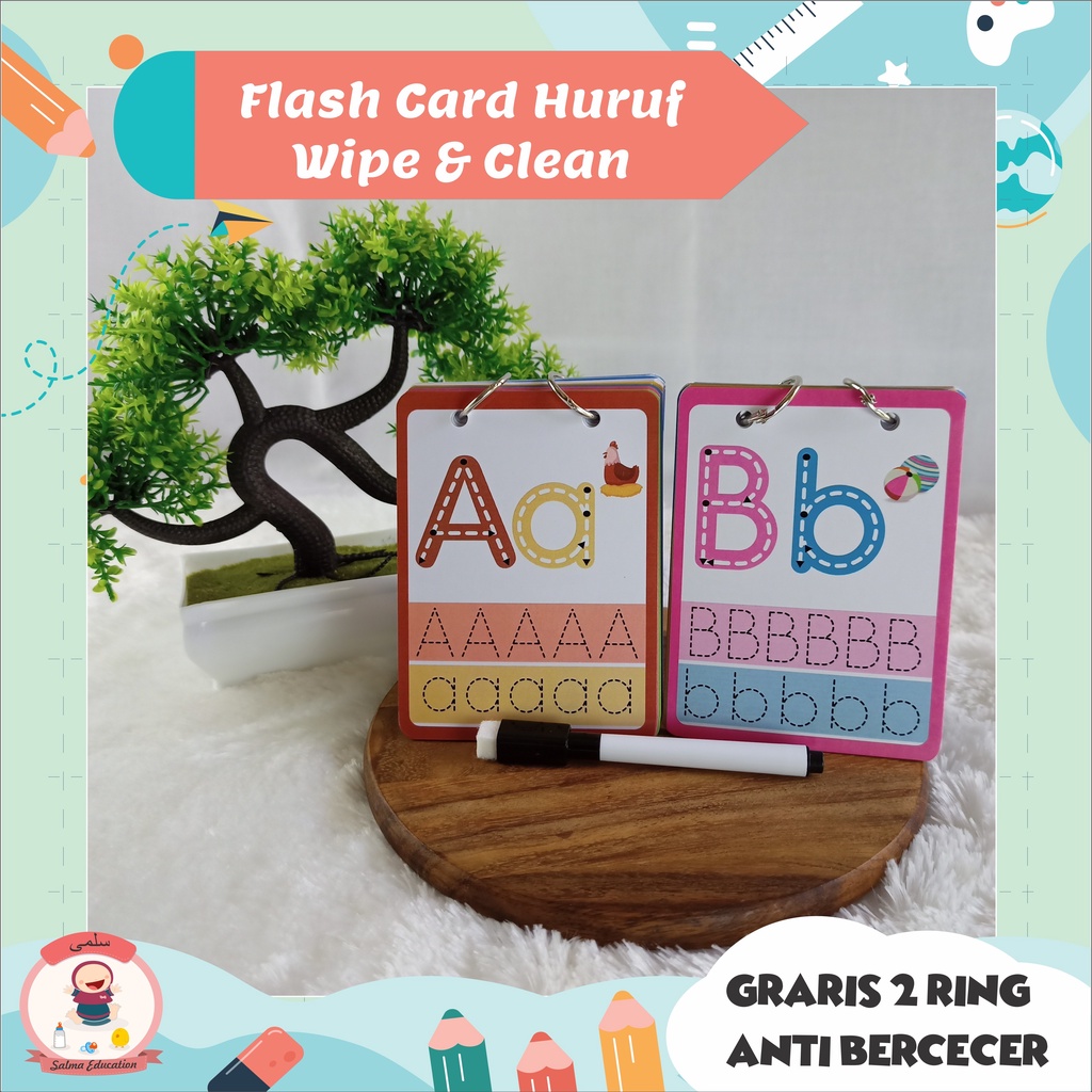 Jual Flash Card Huruf Wipe Clean Abjad Alfabet Jumbo Mainan Edukasi ...