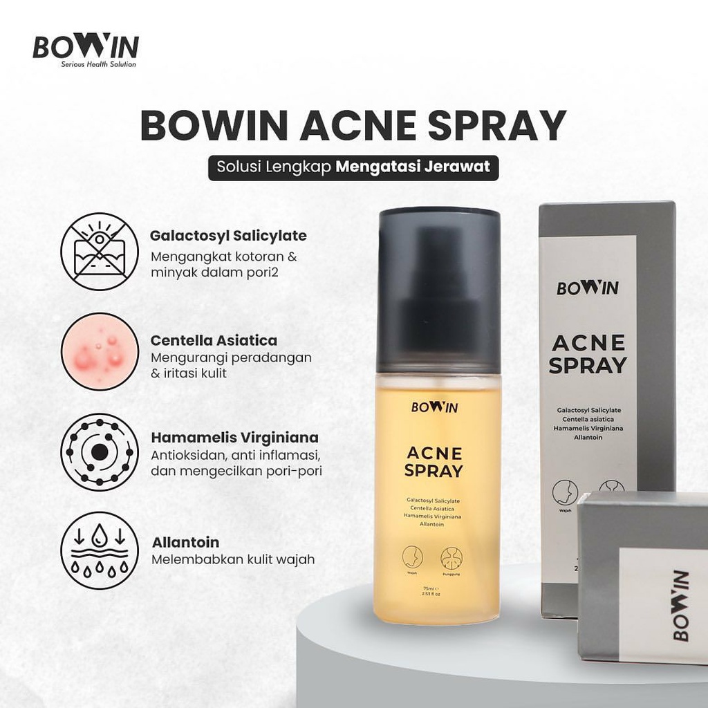 Jual BOWIN Acne Spray ~ Spray Jerawat untuk Maskne, Back & Chest Acne ...