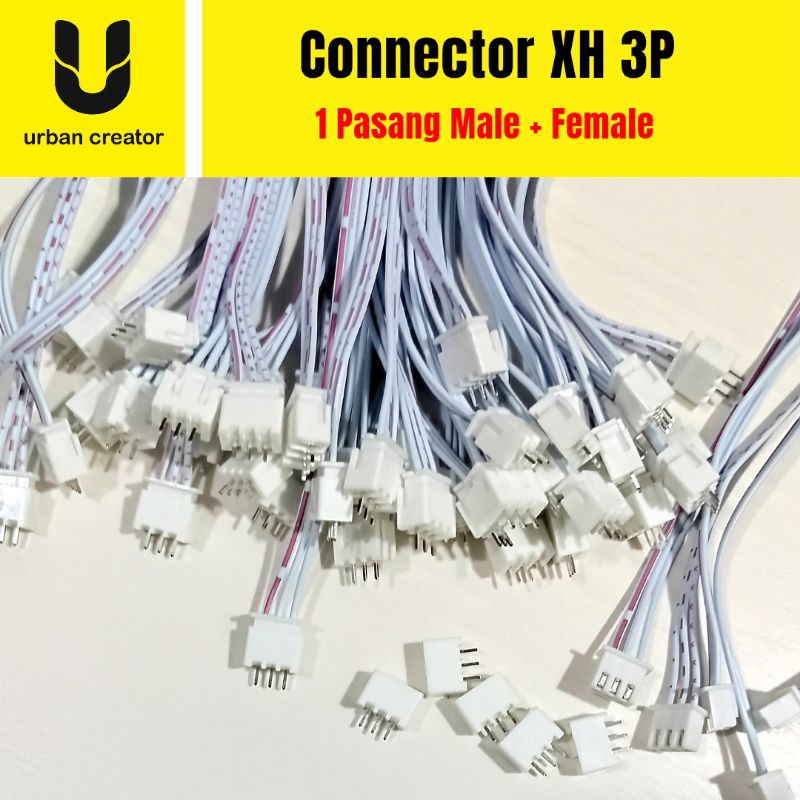 Jual Konektor XH 3P Pitch 2,5mm Male Female Panjang Kabel 20cm | Shopee ...