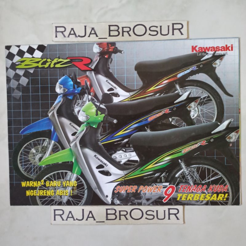 Jual Poster brosur katalog leaflet jadul lawas Kawasaki Blitz/Kawasaki Blitz R/Kawasaki Blitz VR ...