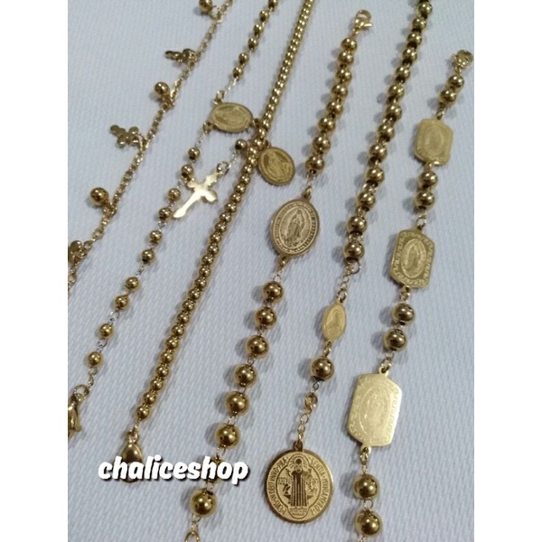 Jual GELANG SALIB MARIA MEDALI WASIAT, MARIA GUADALUPE - GOLD TITANIUM ...