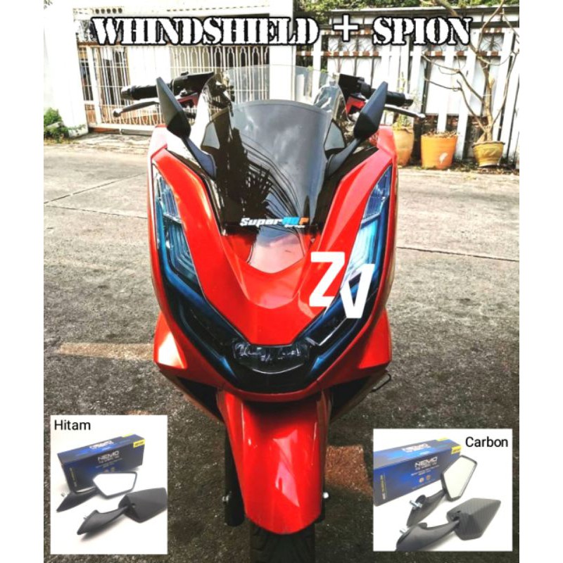Jual windshield Pcx 160 visor ws + spion universal visor ws honda PCX ...