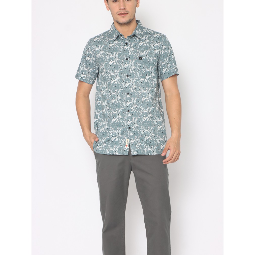 Jual Planet Surf Clothing Kemeja Pria Lengan Pendek Grey Union New 211A ...
