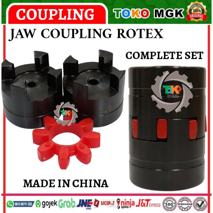 Jual FL/GE 28 MAX BORE 38mm JAW COUPLING ROTEX CAST IRON COMPLETE SET ...
