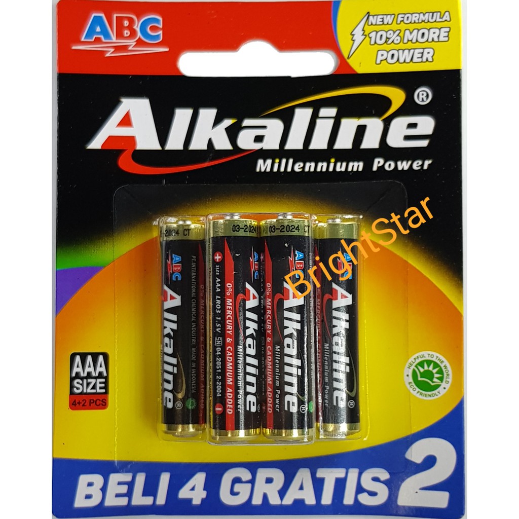 Jual Baterai ABC Alkaline AAA 6 PCS/ PACK (Isi 6) | Shopee Indonesia