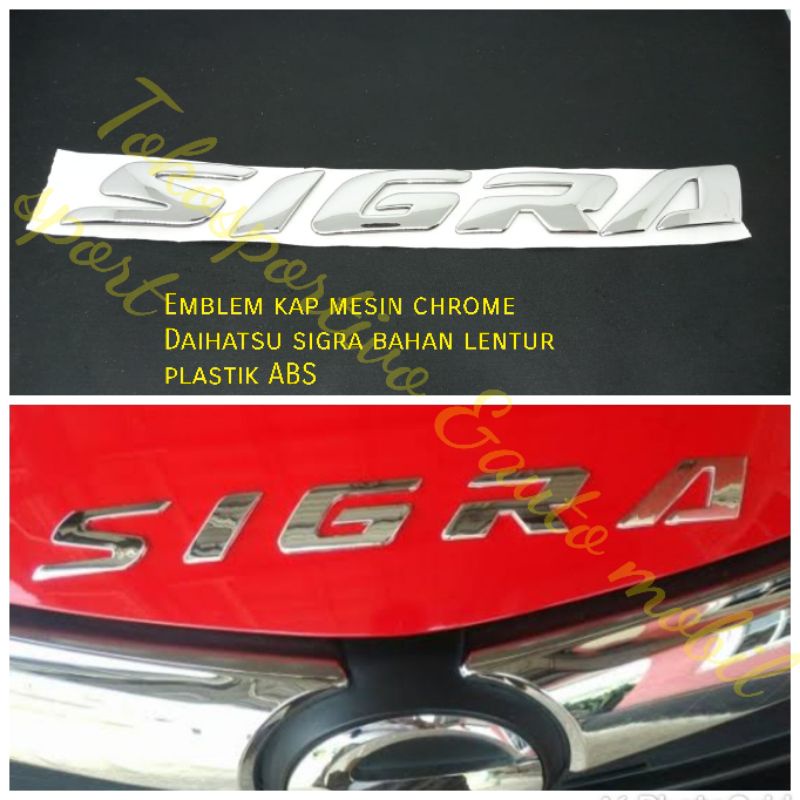 Jual Emblem Logo Tulisan kap mesin Daihatsu Sigra Chrome plastik ABS ...