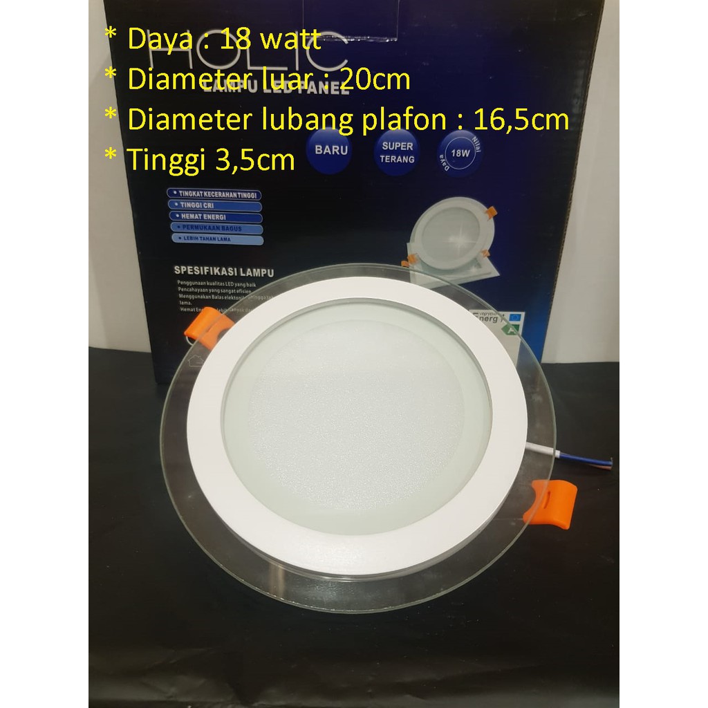 Jual Lampu Downlight LED Bulat Kaca 18 watt ( HLC-MBD-009 ) | Shopee ...