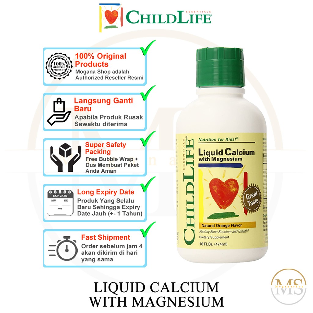 Jual (Bonus)(BPOM) ChildLife Liquid Calcium with Magnesium - Child Life ...